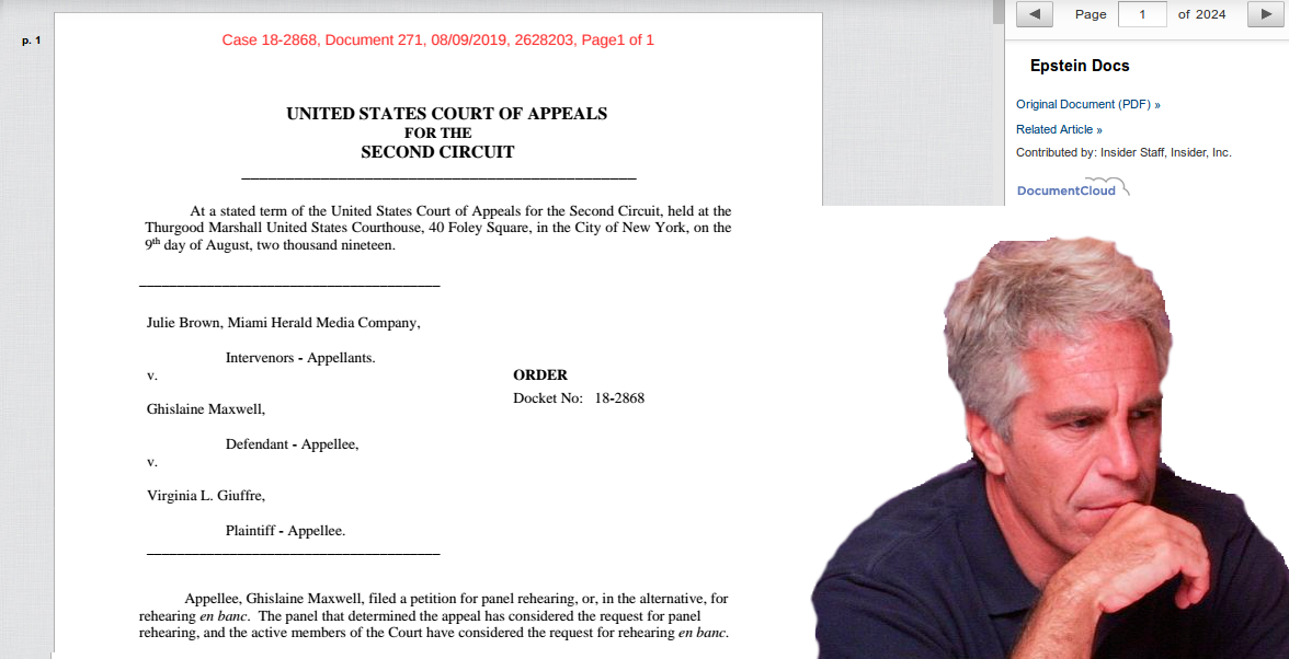 Affaire EPSTEIN : Lien vers les 2024 pages déclassifiées par la justice ...